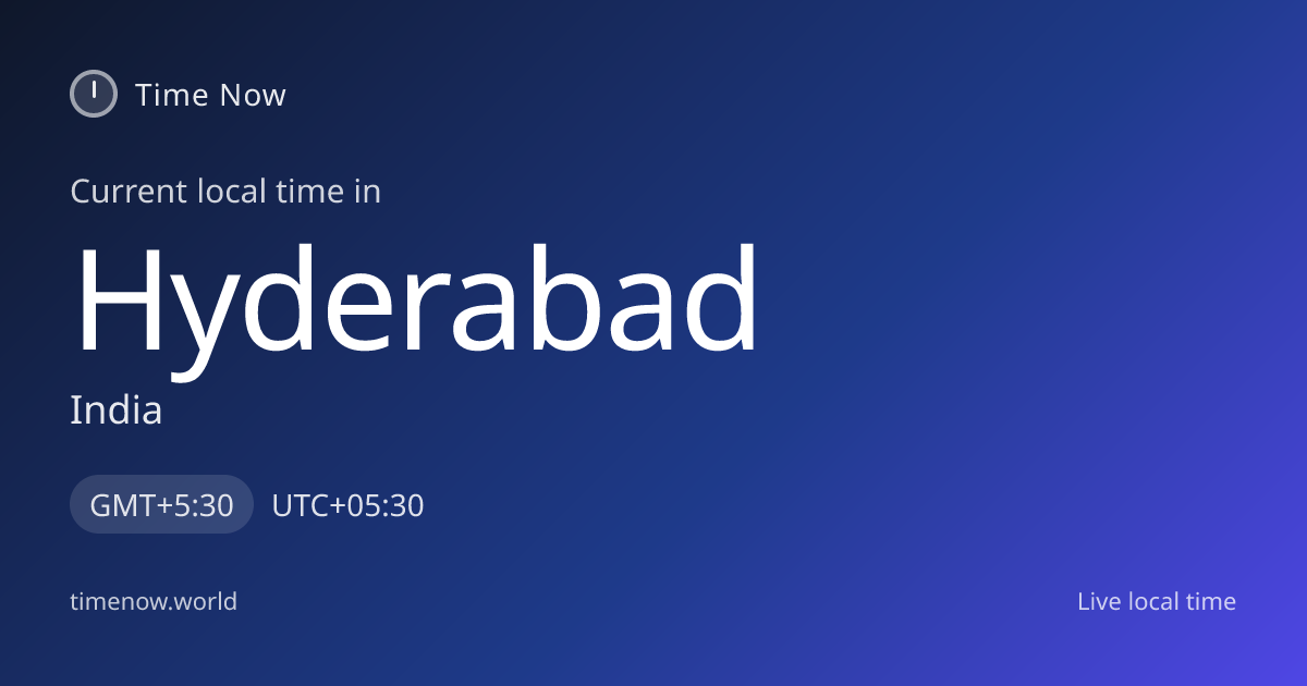 Current Time in Hyderabad, India | Time Now