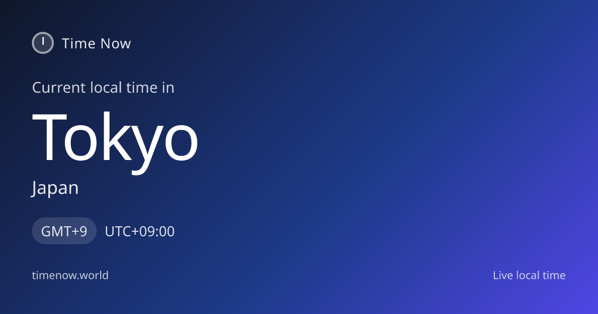 Current Time in Tokyo, Japan | Time Now