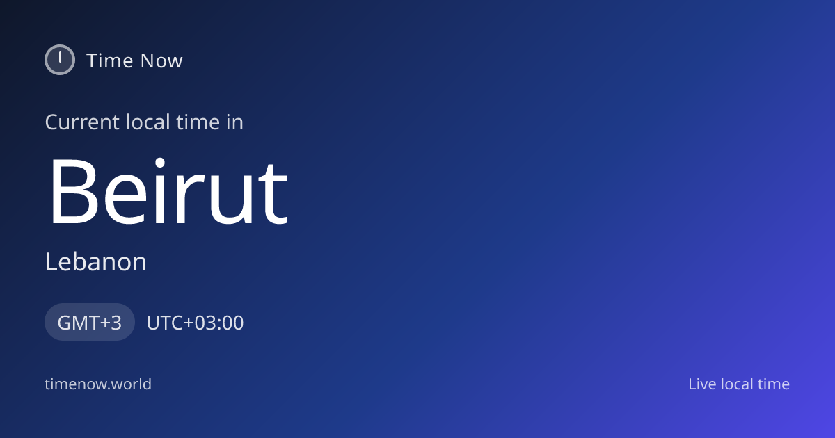Current Time in Beirut, Lebanon | Time Now