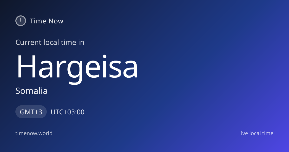 Current Time in Hargeisa, Somalia | Time Now